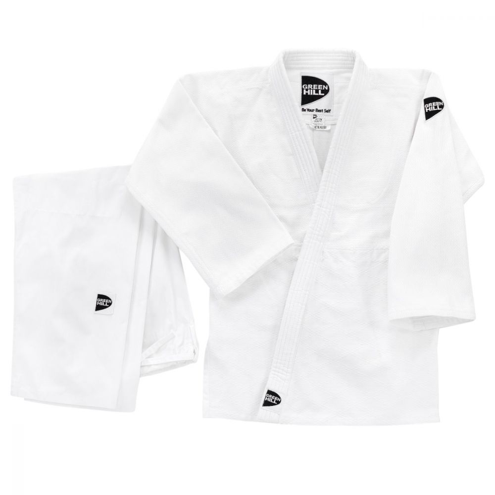 Quality white Judo Suit "Club" for intense training sessions | Green ...